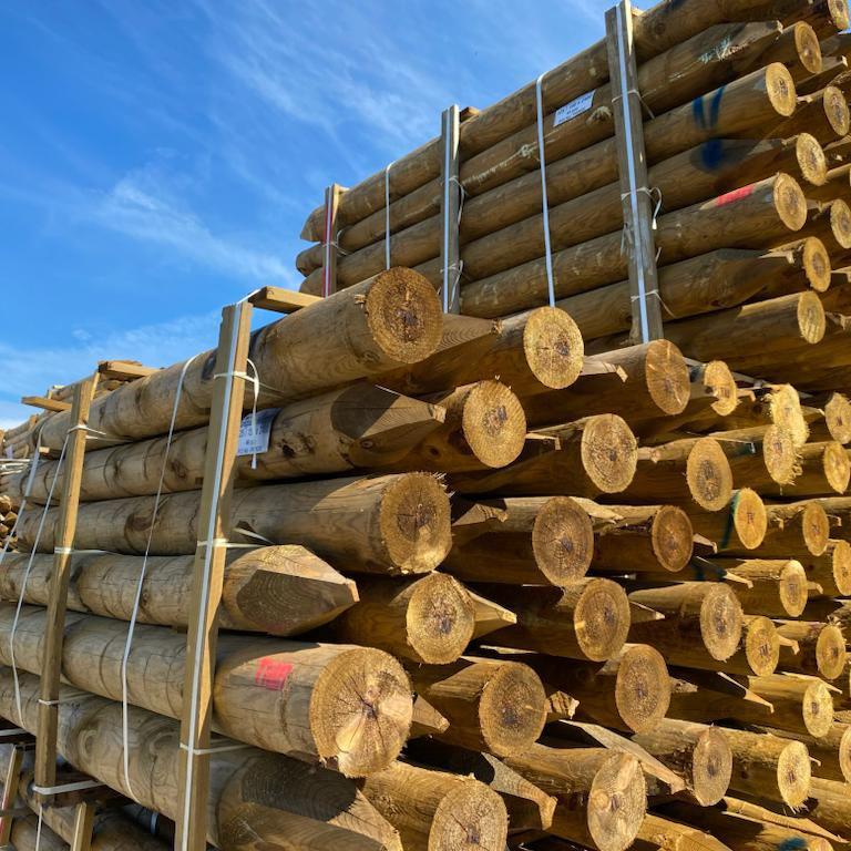 Agricultural Round Timber Fence Posts | Bristol Based | Decking Delivery
