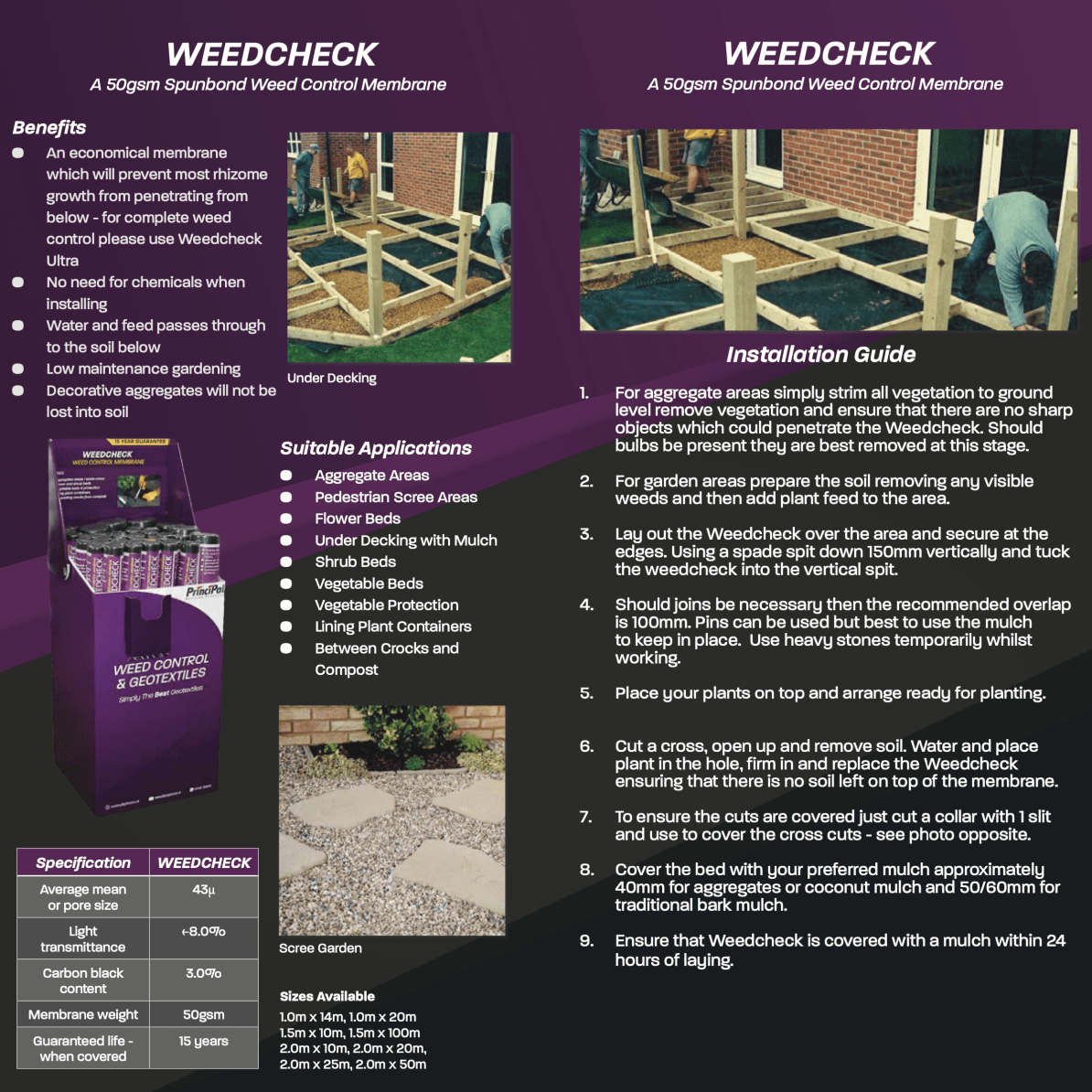 Weedcheck Landscaping Geotextile Membrane | Bristol Based | Decking ...